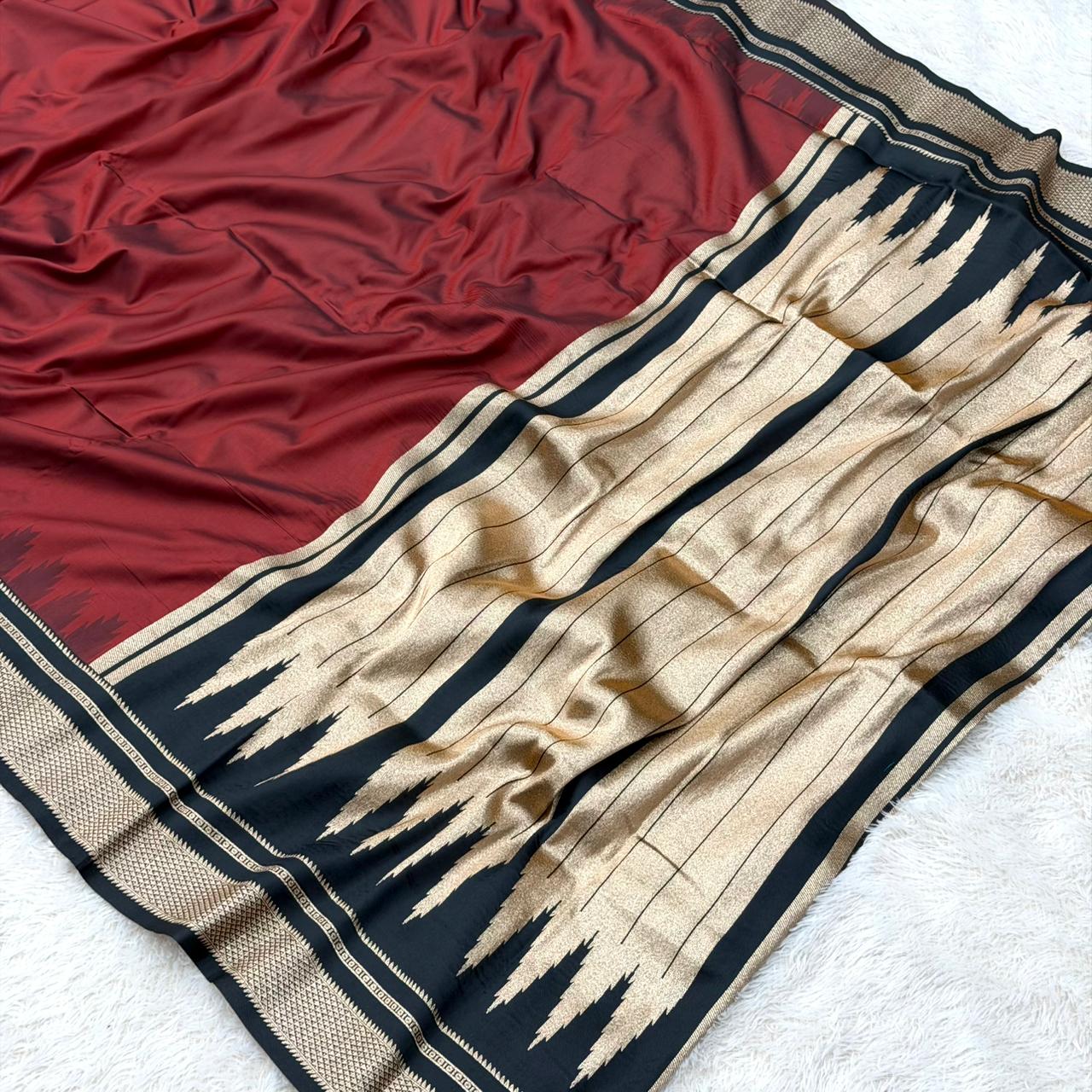 Soft silk Irakal sareee - Maroon – Pruthviraj Sarees