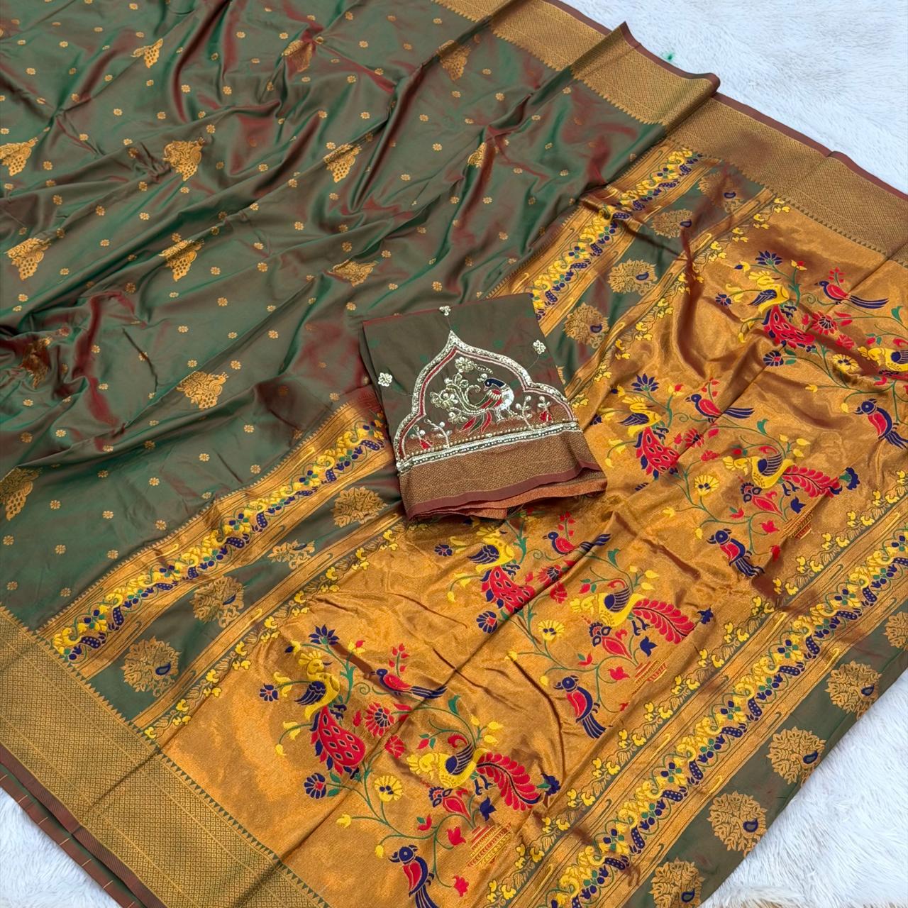 Morani Kalanjali Paithani Saree_anjiri – Pruthviraj Sarees
